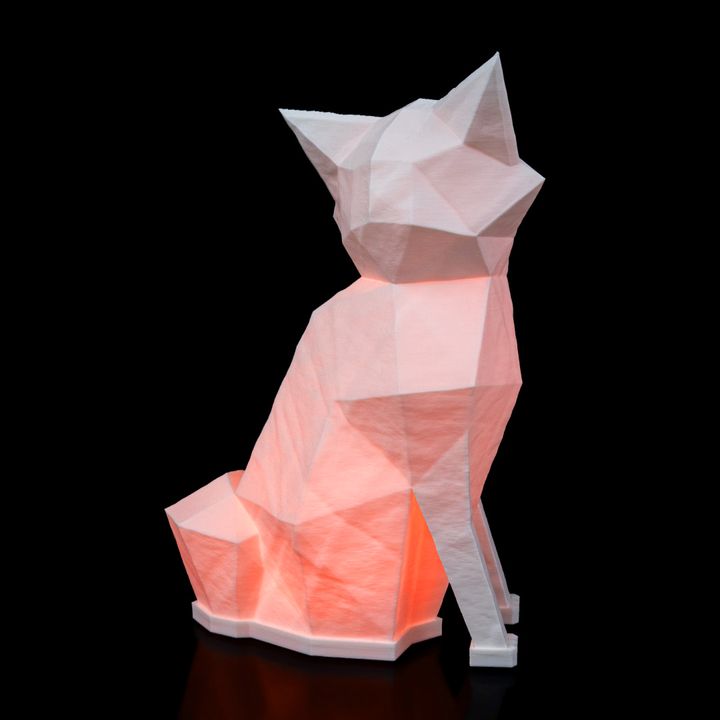 3D Printable Low Poly Fox Table Lamp by Stlflix